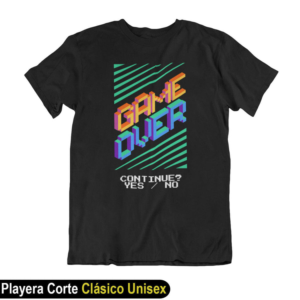Playera Game Over Continue? YES / NO